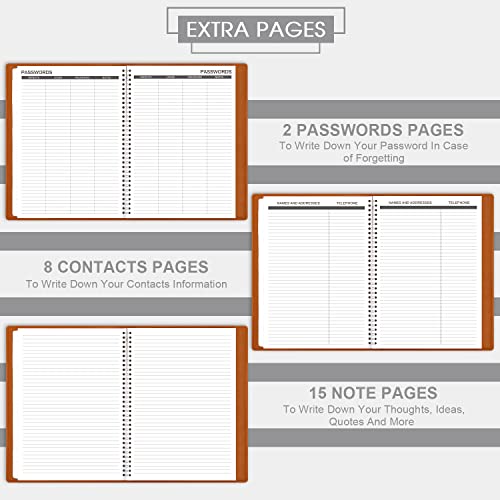 2023-2024 Monthly Planner - 18 Months Calendar/Planner with Faux Leather, 8.86" x 11.4", Jul.2023 - Dec.2024, 15 Notes Pages, Strong Twin - Wire Binding, Pocket, Monthly Tabs, Perfect Organizer