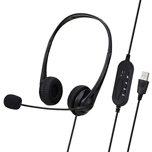 OSALADI Office Headphones Noise Cancelling Headphone Wired Headset with Microphone