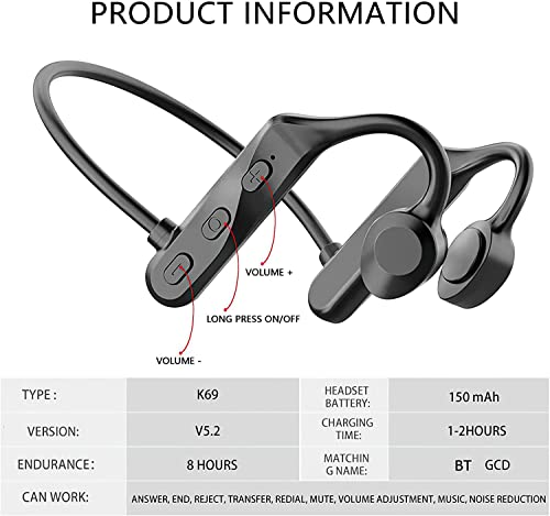 Newly Premium Bone Conduction Open-Ear Sport Headphones β Noise Cancelling Earphones - Built-in Mic Sweat Resistant Earphones for Workouts and Running with Deep Base (Green)-2