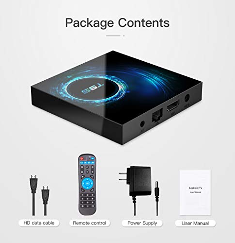 T95 Android TV Box 4GB RAM 128GB ROM- Streaming Media Players with Max Storage- Android Box 2023, H616 Quad-core 64bit, 2.4G/5.0G Dual WiFi, 6K Ultra HD, Bluetooth 5.0 & Wireless Backlit Mini Keyboard