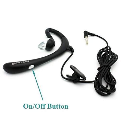 Wired Headset Mono Hands-Free Earphone 3.5mm Headphone Earpiece Boom Microphone Single Earbud [Black] for Amazon Fire HD 10, 8, Kindle DX, Fire, HD 6, 7, 8.9, HDX 7, 8.9