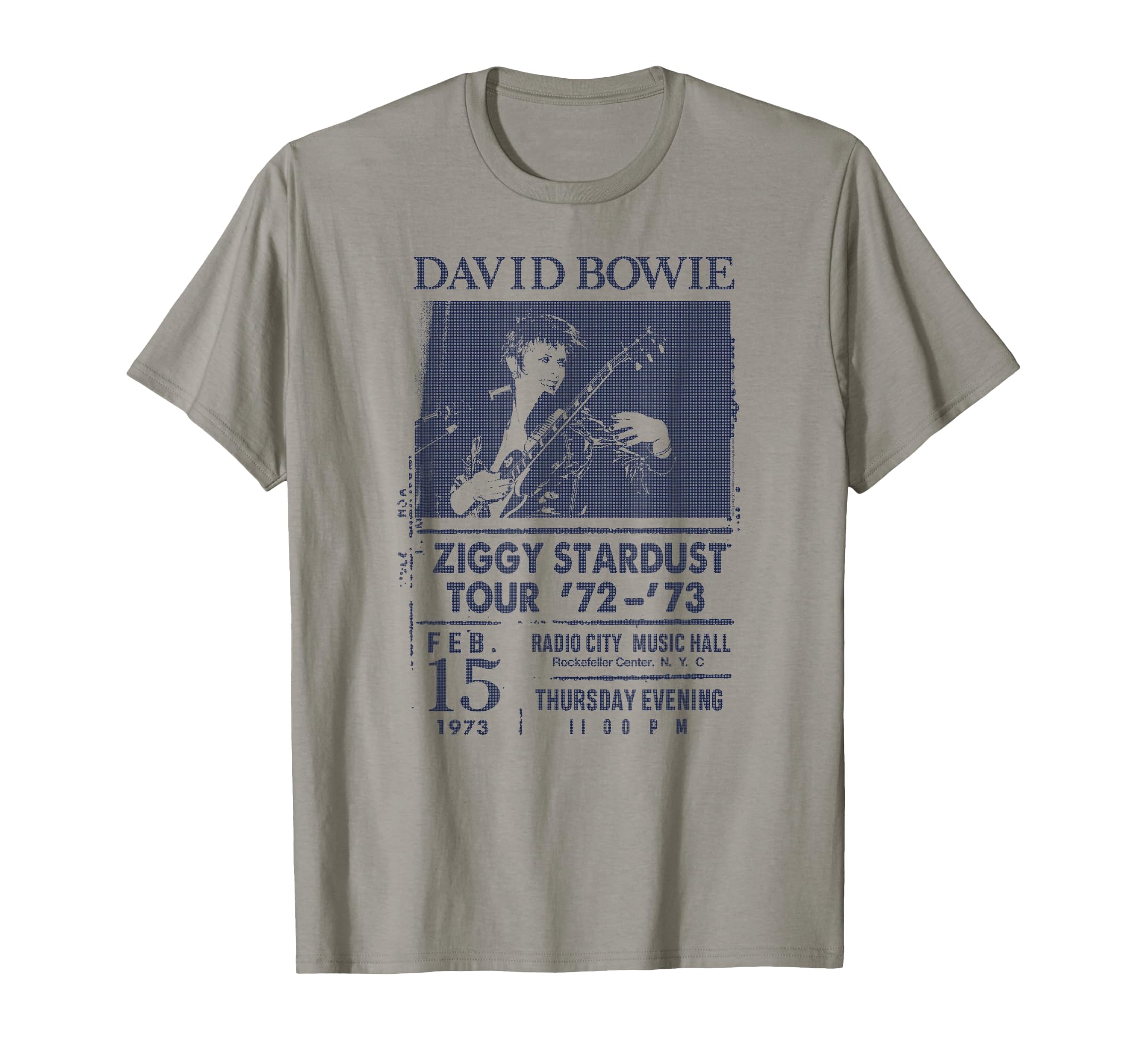 David Bowie Grey Radio City T-Shirt - Classic Fit Crew Neck Cotton Tee for Adults
