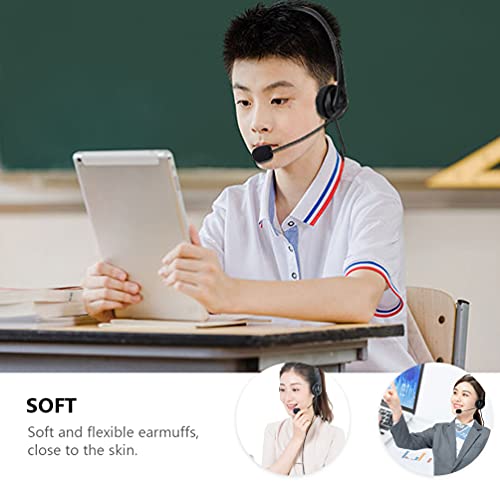 OSALADI Office Headphones Noise Cancelling Headphone Wired Headset with Microphone