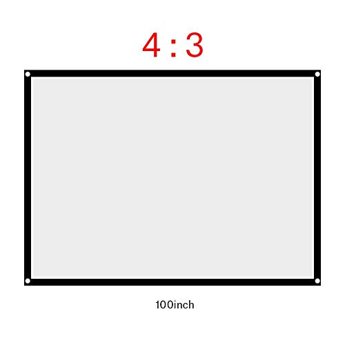 Yosoo Health Gear Portable Projector Screen, Foldable Anti-Crease Projector Movie Screen for Home Outdoor Indoor(100 Inch)