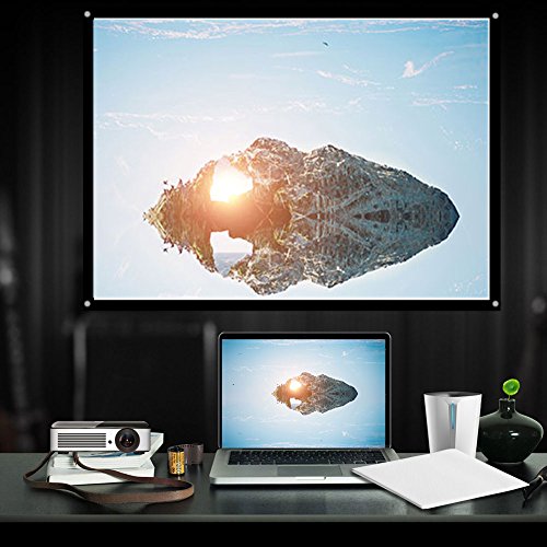 Yosoo Health Gear Portable Projector Screen, Foldable Anti-Crease Projector Movie Screen for Home Outdoor Indoor(100 Inch)