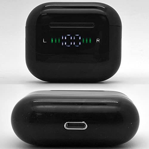 AD Pro3 Earpods Wireless Airdots Bluetooth 5.3 Multi-Function Touch Earbuds Microphone Auto Pairing Earphone Battery Display Charging Headset Voice Assistant Deep Bass Stereo Sound (Black)