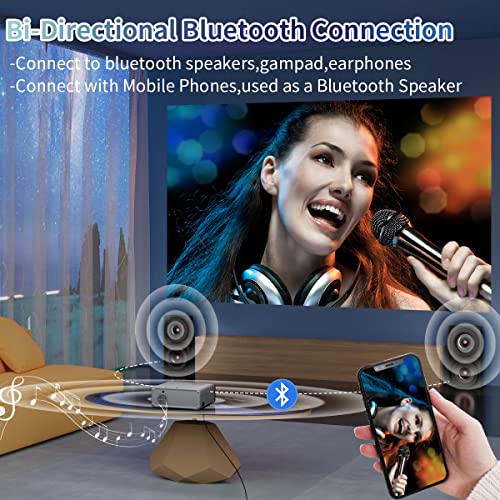 EUG X760+ Outdoor Projector 4K Support, Movie Projector with 5G WiFi Bluetooth,Smart Portable 1080P Native with 7000+Apps,HiFi Speaker, Home Video Proyector for Home Theater, HDMI/Phone/Laptop/iPhone