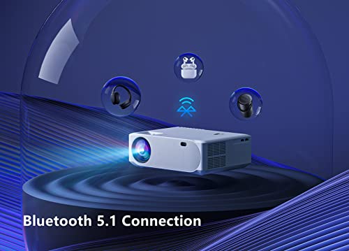 Projector with 5G WiFi and Bluetooth 5.1, ACROJOY Native 1080P Mini Projector 4K Support with 120" Screen & 400" Display, Outdoor Movie Home Theater LED LCD Projector Compatible with TV Stick/HDMI/USB