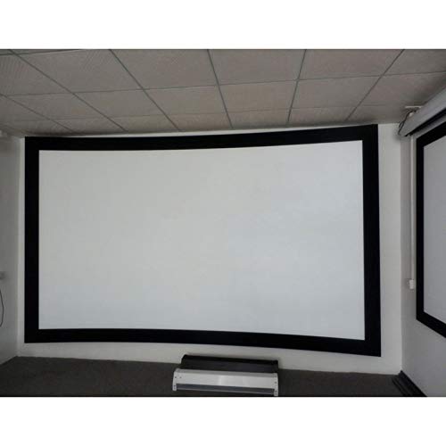 VIBY 4K 16:9 White Woven Acoustic Transparent Customize 3D Curved Fixed Frame Projector Screen for Home Cinema Projection Screen (Size : 92 inch)