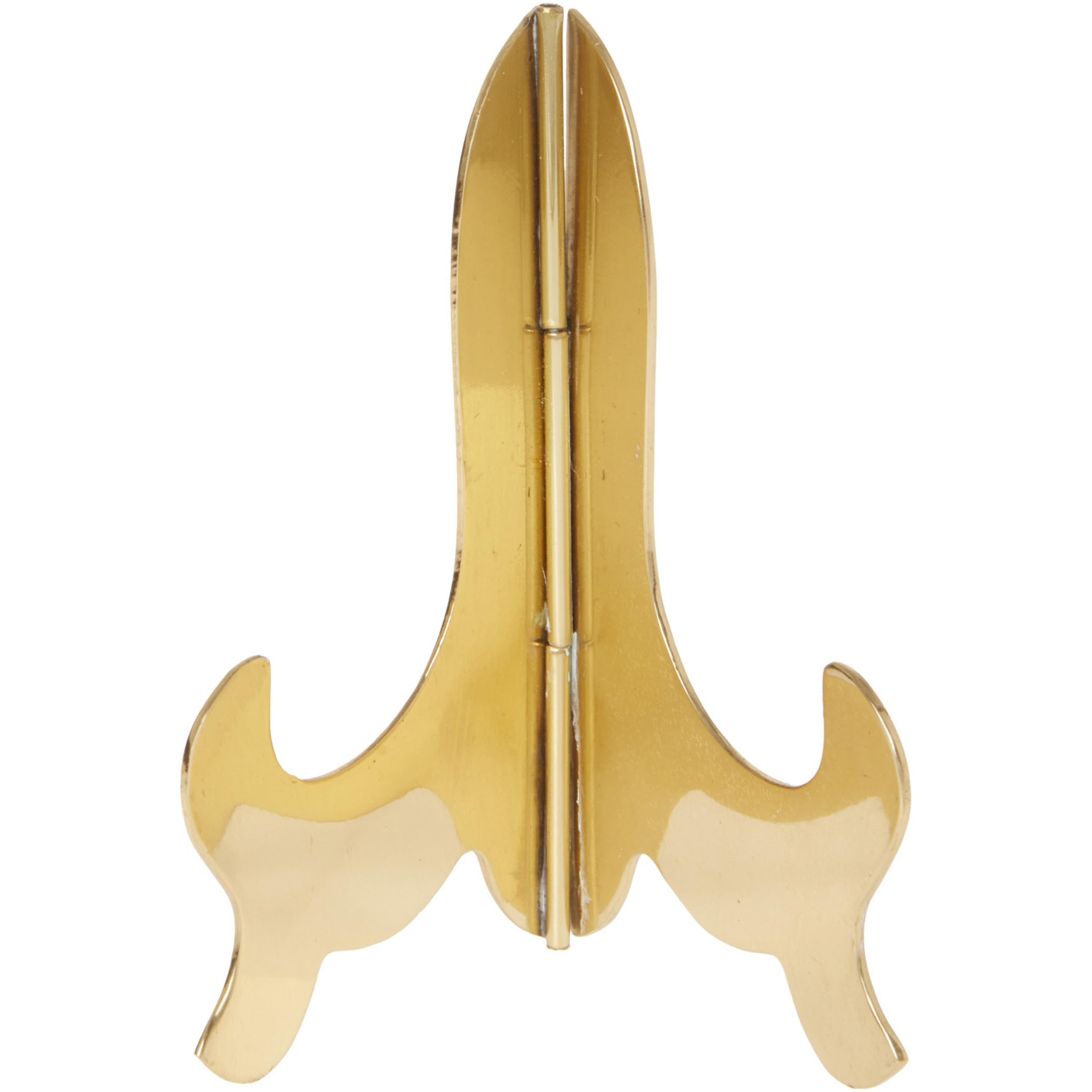 Bard's Hinged Brass Plate Stand, 5" H x 4" W x 2.75" D (For 5" - 7.5" Plates)