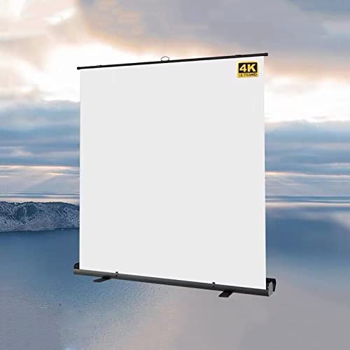 T&P HD Portable Projector Screen Pull Up Floor Projector Screen 60Inch 72Inch 80Inch, for Home Theater Indoor Outdoor Backyard Travel Office (Size : 60 inch)
