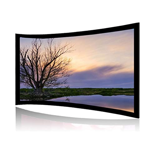VIBY 4K 16:9 White Woven Acoustic Transparent Customize 3D Curved Fixed Frame Projector Screen for Home Cinema Projection Screen (Size : 92 inch)