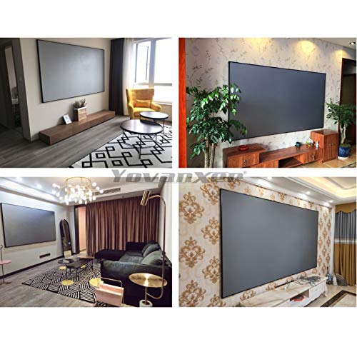 LLAMN Ambient Light Rejecting ALR 80 90 100 120 133 Inch Fixed Thin Frame Projector Screen for Home Theater Projection ( Size : 92 inch )