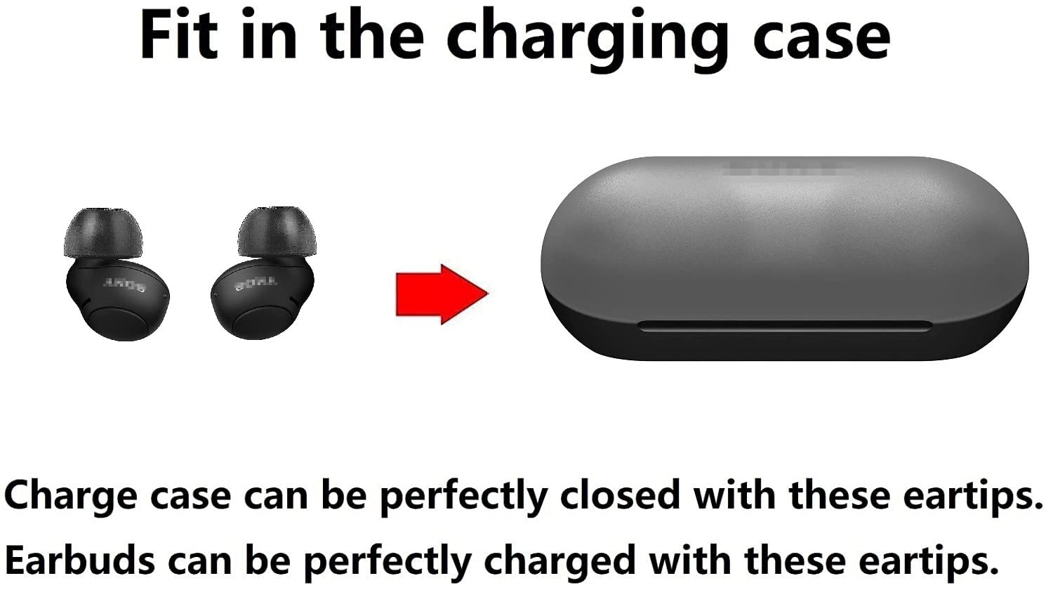 BLLQ Memory Foam Ear Tip Compatible with Sony WF-C500 WF-1000XM4 WF-1000XM3 Foam Tip Eartip,Fit in The Charge case, S/M/L 3 Pairs Black (Foam Tip c500 Black)