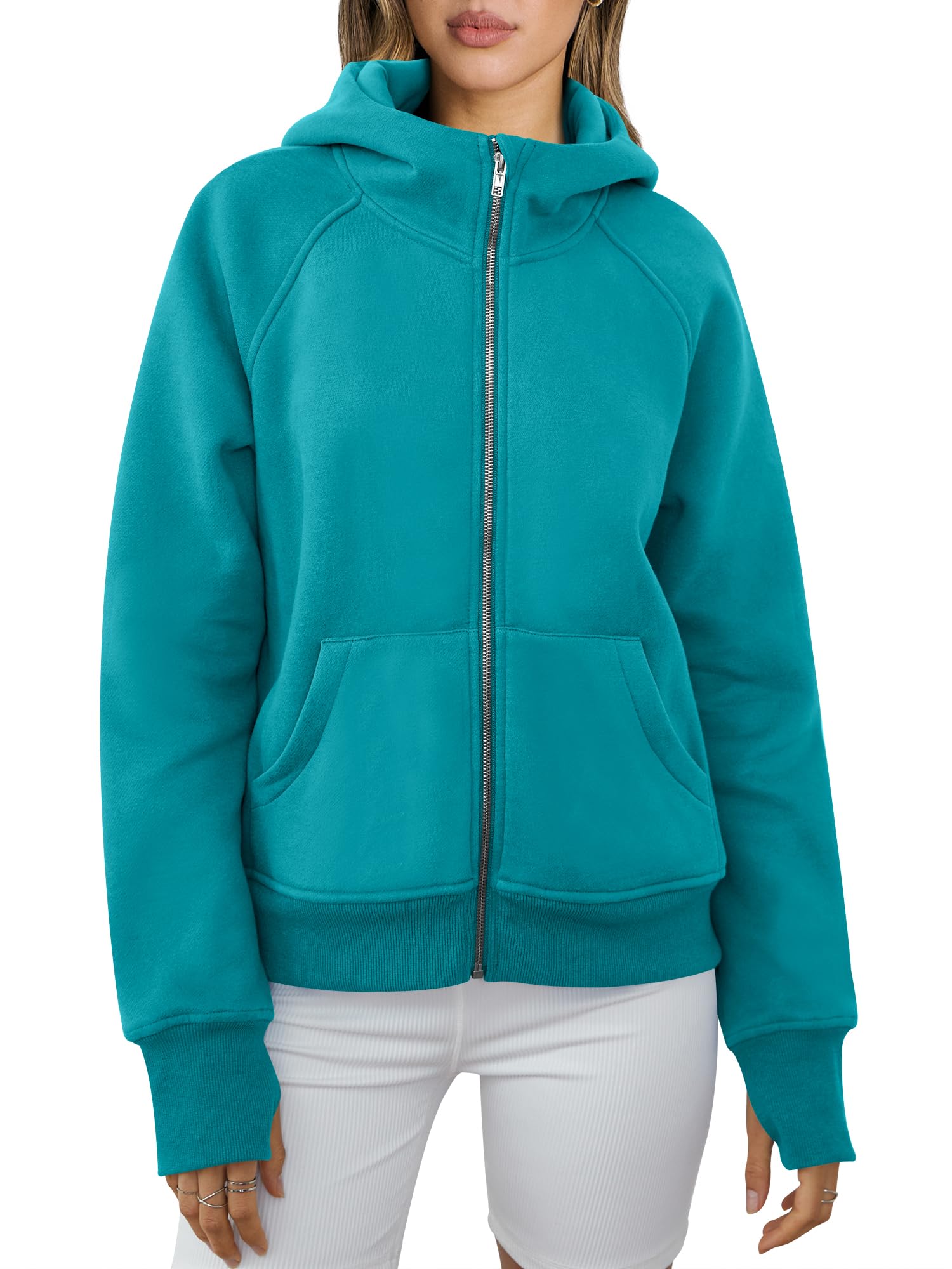ANRABESS Womens Cropped Zip Up Hoodies Fleece Sweatshirts Zipper Jackets Hooded Pullover Sweaters 2024 Teens Preppy Clothes Medium