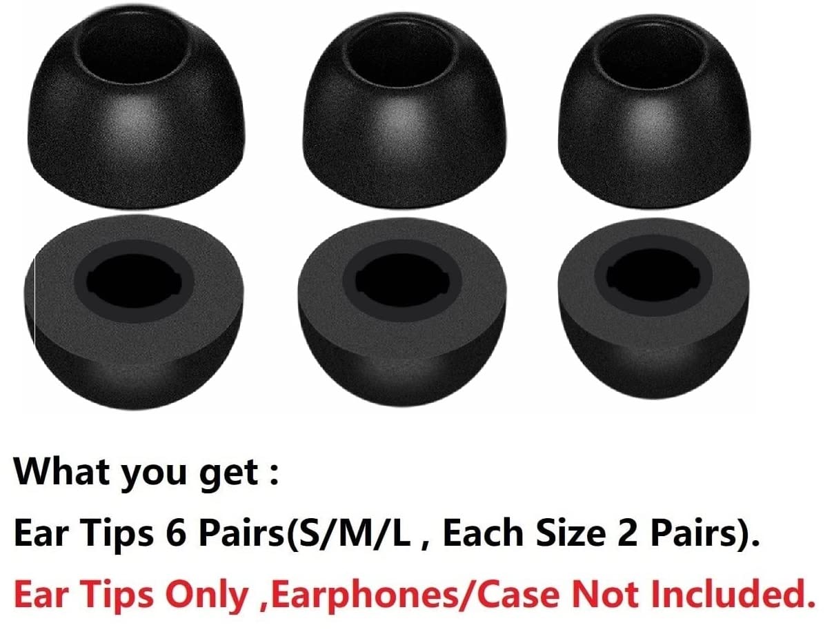 BLLQ Memory Foam Ear Tip Compatible with Sony WF-C500 WF-1000XM4 WF-1000XM3 Foam Tip Eartip,Fit in The Charge case, S/M/L 3 Pairs Black (Foam Tip c500 Black)