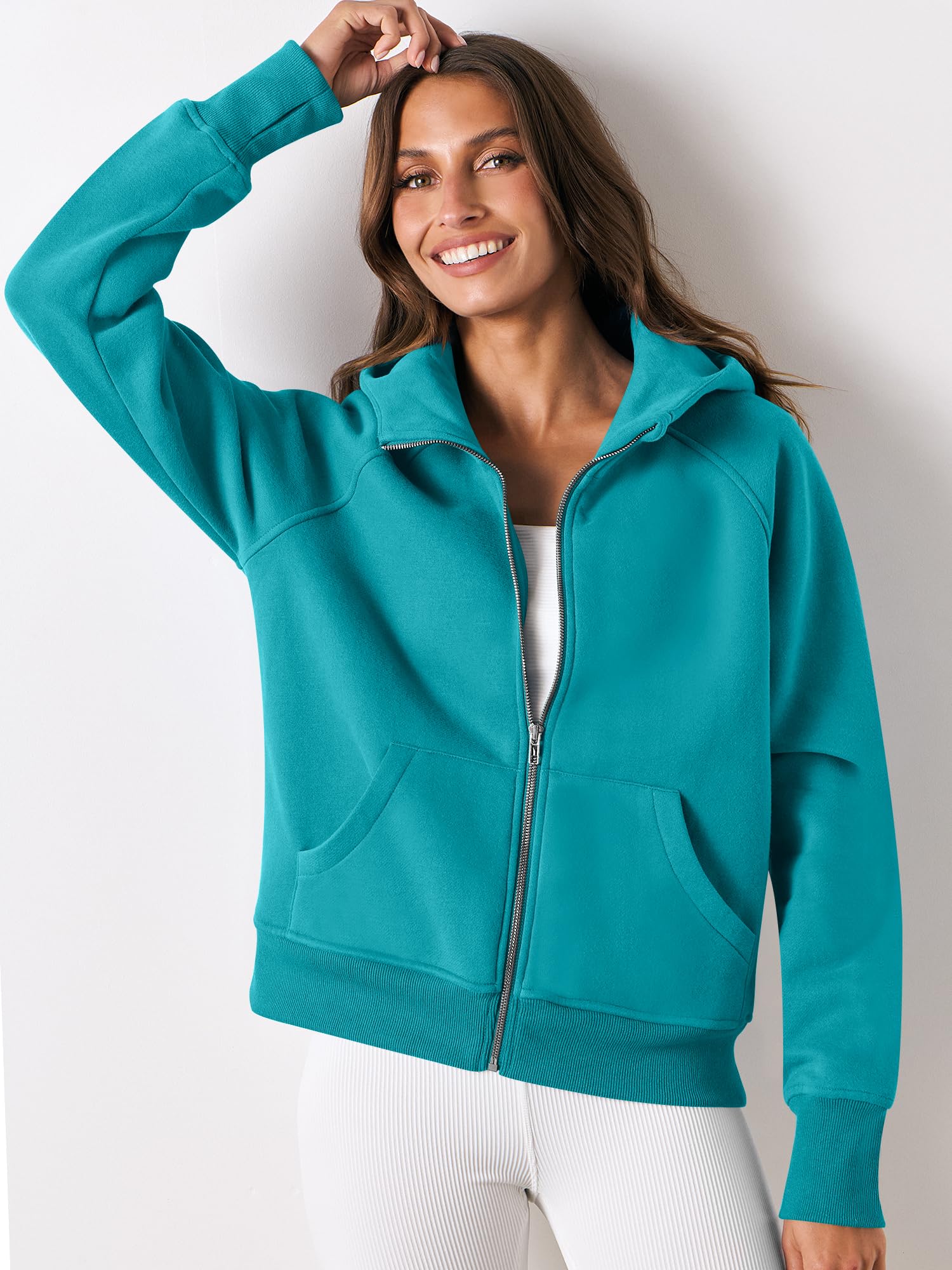 ANRABESS Womens Cropped Zip Up Hoodies Fleece Sweatshirts Zipper Jackets Hooded Pullover Sweaters 2024 Teens Preppy Clothes Medium