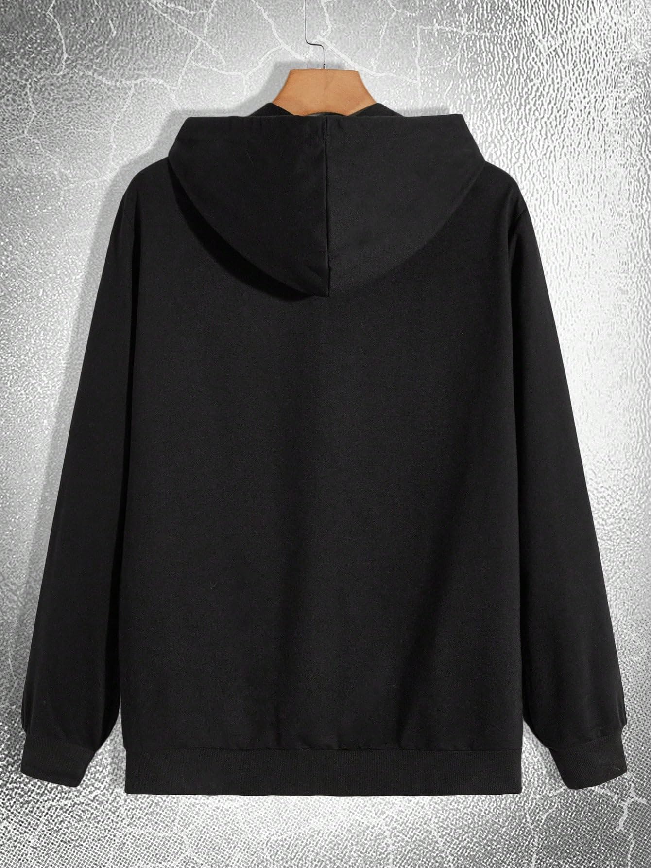 SHENHE Men's Skeleton Hoodie Drawstring Zip Up Graphic Sweatshirt Streetwear Black L
