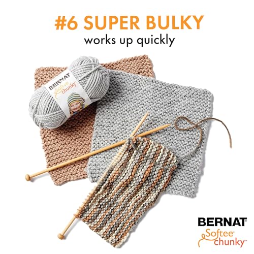 Bernat Softee Chunky BB Faded Denim Yarn - 1 Pack of 14oz/400g - Acrylic - #6 Super Bulky - 431 Yards - Knitting/Crochet