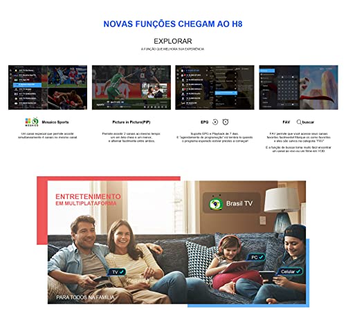2023 Newest H8 HTV 8 Box IPTV Brazil Brazilian More Videos Quad Core Andorid 9.0 8K HDR Image Android 9 HDMI 2.0 LAN Multi-Media
