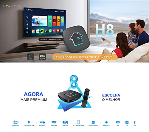2023 Newest H8 HTV 8 Box IPTV Brazil Brazilian More Videos Quad Core Andorid 9.0 8K HDR Image Android 9 HDMI 2.0 LAN Multi-Media