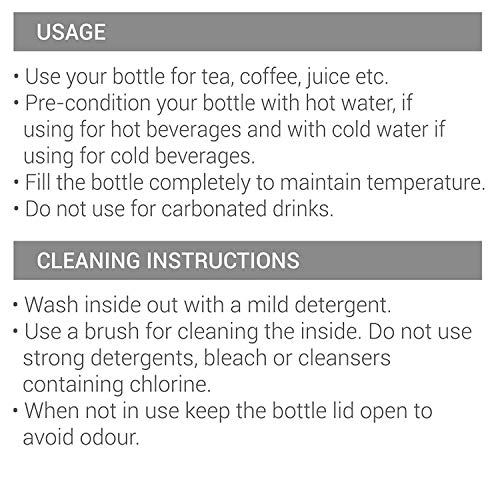 Milton Pride 600 Thermosteel Vaccum Insulated Hot & Cold Water Bottle, 500 ml, Brown