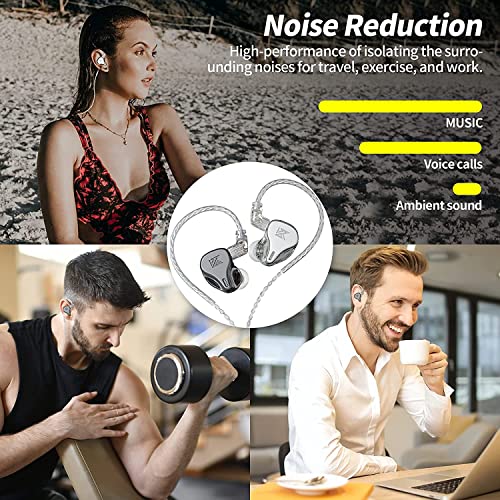 Wired Earbuds in Ear Headphone with Microphone KZ DQ6 in Ear Monitor for Musicians Stereo Sound Earphone 3.5mm Jack Compatible with Android, iPhone, iPad, Laptops, MP3