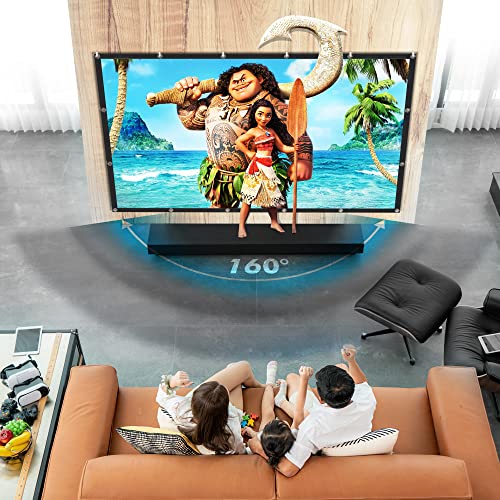 Pyle Foldable Portable Projector Screen - 120" 16:9 HD 4K Lightweight Indoor Outdoor Anti-Crease Movie Projection Display - for Home Theater, Party, Office, Classroom