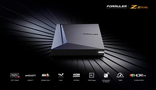 Formuler Z11 Pro Max Android 11 Wireless Ax 2x2 Gigabit LAN 4GB Ram 32GB ROM 4K + Extra Air Remote Keyboard Backlit + Extra Magnetic Car Mount
