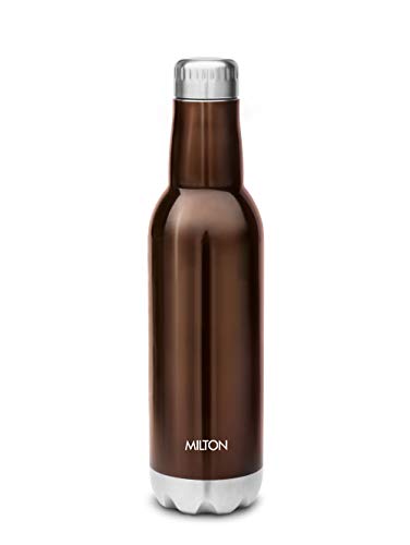 Milton Pride 600 Thermosteel Vaccum Insulated Hot & Cold Water Bottle, 500 ml, Brown