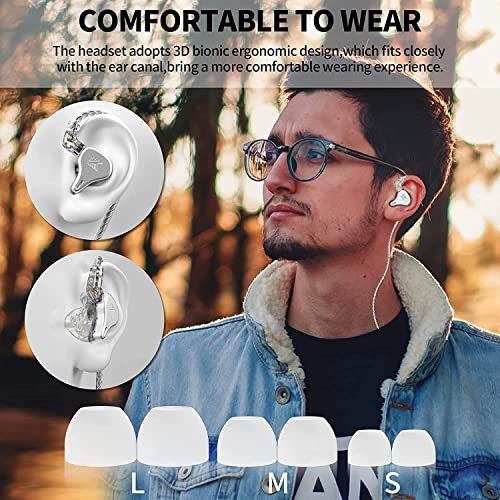 Wired Earbuds in Ear Headphone with Microphone KZ DQ6 in Ear Monitor for Musicians Stereo Sound Earphone 3.5mm Jack Compatible with Android, iPhone, iPad, Laptops, MP3