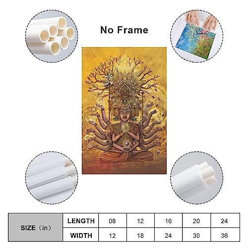 from Reincarnation to Nirvana Religious Art Poster Wall Art Paintings Canvas Wall Decor Home Decor Living Room Decor Aesthetic 16x24inch(40x60cm) Unframe-Style