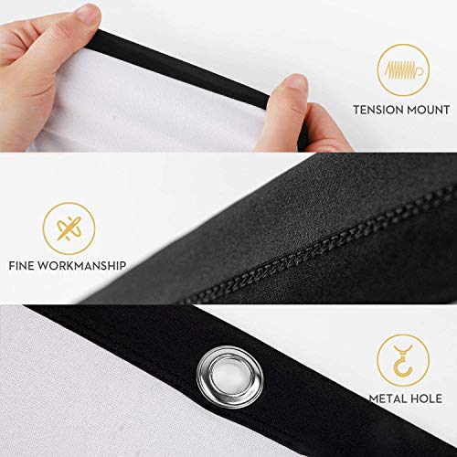 NIERBO Double Layer Projector Screen 150 inch 16:9 Portable Projection Movie Screen 3D with Less Light Transmission for Home Theater Outdoor Indoor Office with 20 Nails