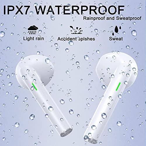 GGGame Wireless Earbuds,Bluetooth 5.3 Noise Cancelling Earbuds,Bluetooth Headphones 3D HiFi Stereo Bass, IPX7 Waterproof Sports Touch Control with USB-C Fast Charge Mini Charging Case for Android iOS