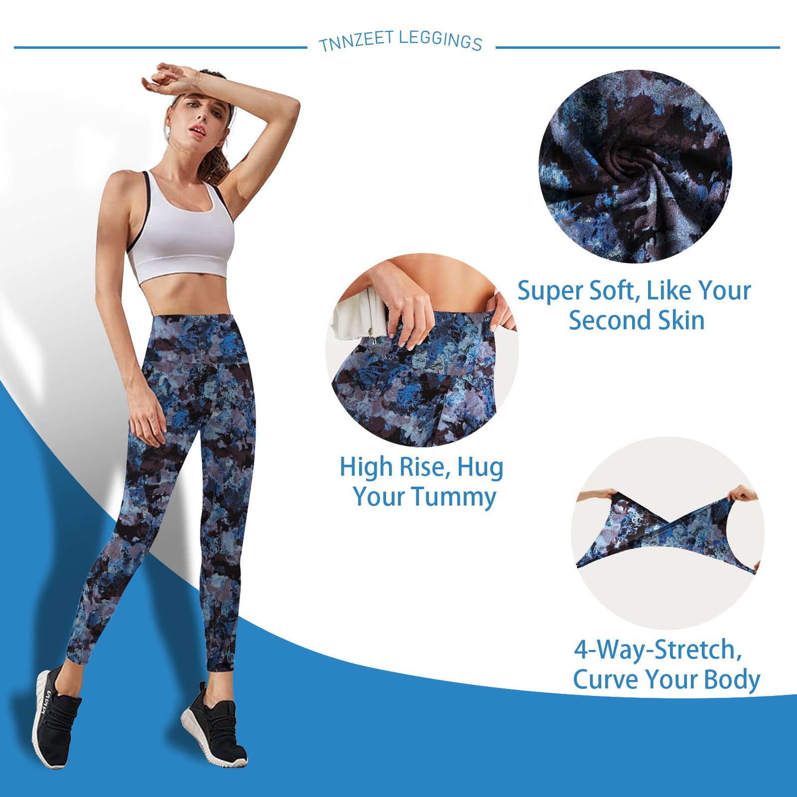 High Waisted Leggings for Women - No See Through Tummy Novelty Workout Yoga Pants with Pockets Reg & Plus
