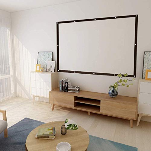 NIERBO Double Layer Projector Screen 150 inch 16:9 Portable Projection Movie Screen 3D with Less Light Transmission for Home Theater Outdoor Indoor Office with 20 Nails