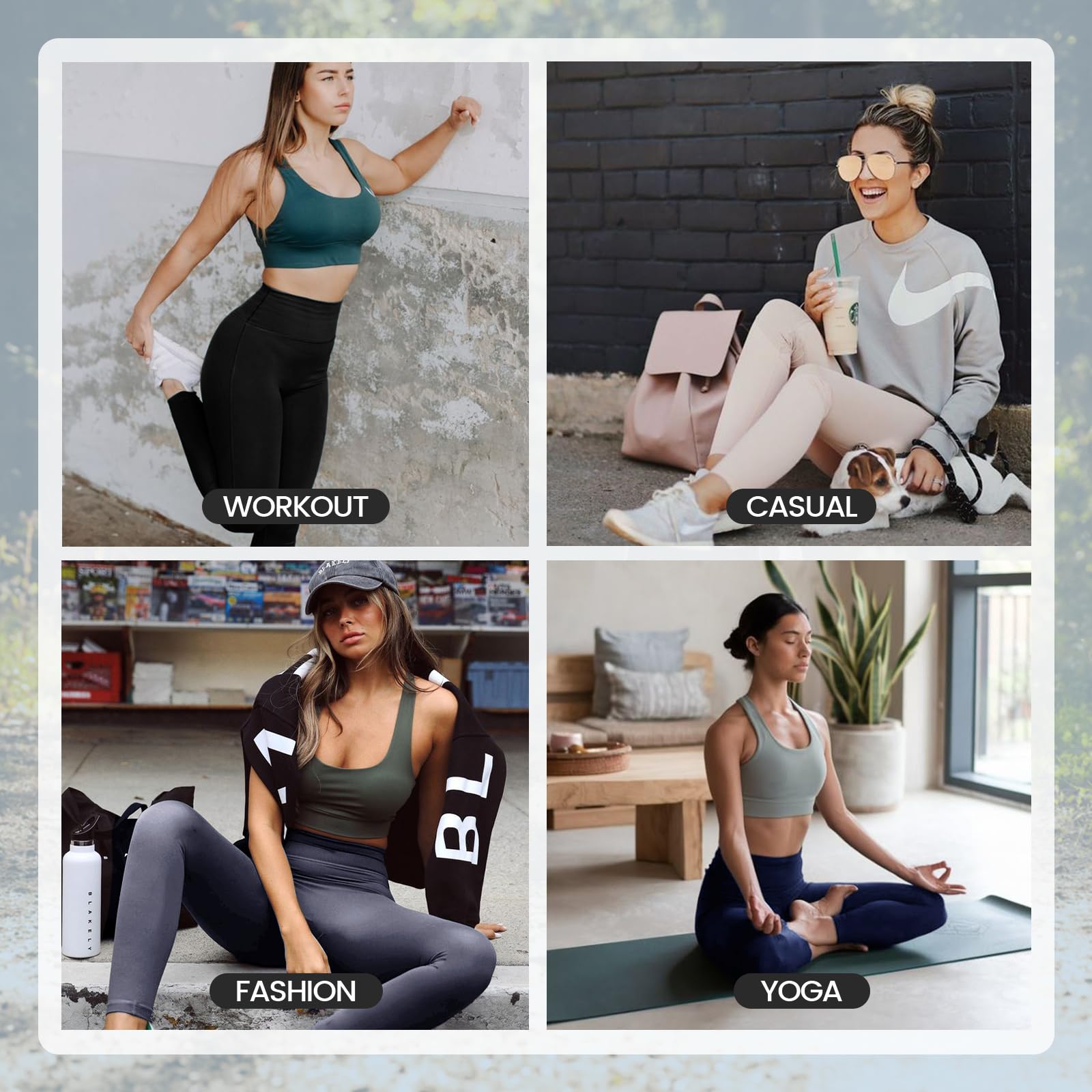 High Waisted Leggings for Women - No See Through Tummy Novelty Workout Yoga Pants with Pockets Reg & Plus