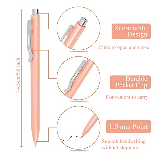 Yuimion 12Pcs Ballpoint Pen Retractable Pens Comfortable Writing Pens Gift Pens for Journaling Black Ink Medium Point 1.0 mm for school and office supplies