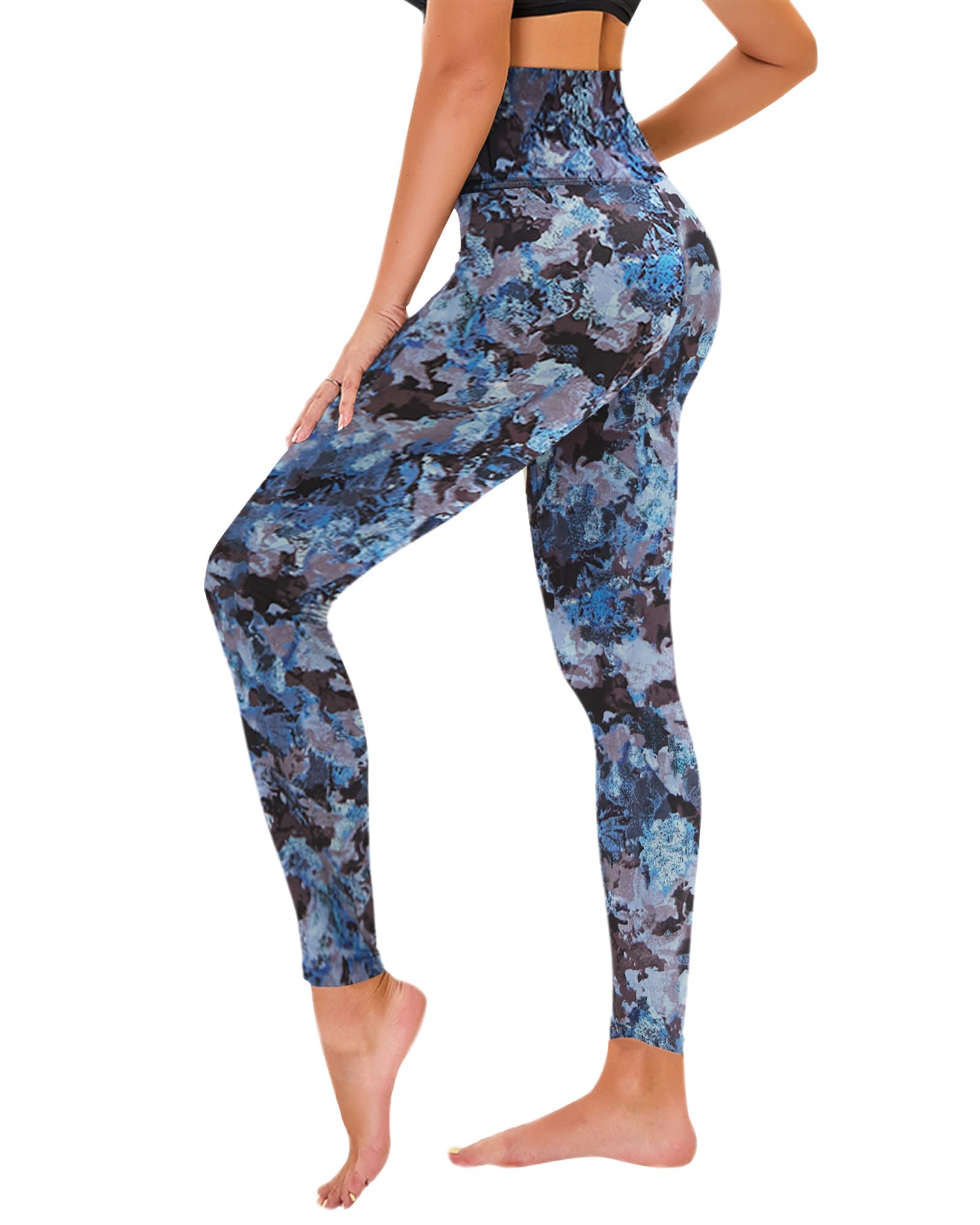 High Waisted Leggings for Women - No See Through Tummy Novelty Workout Yoga Pants with Pockets Reg & Plus