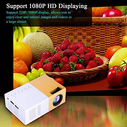 Mini Projector,1080P HD Portable Mini Private Home Theater Projector,Outdoor&Indoor LED Movie Projector,Suitable for Party Traveling Camping