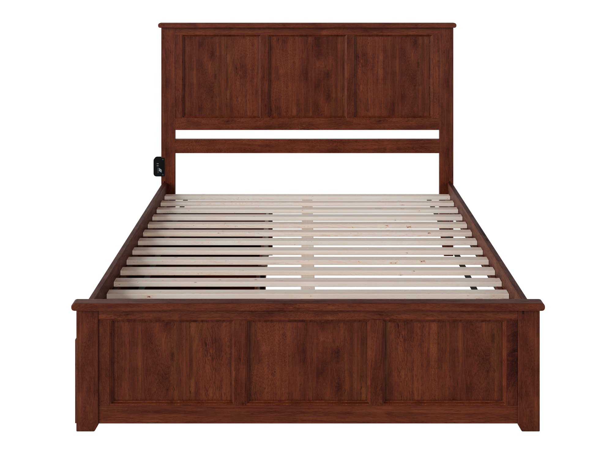 Atlantic Furniture AR8646114 Madison Platform Bed with Matching Foot Board and 2 Urban Bed Drawers, Queen, Walnut