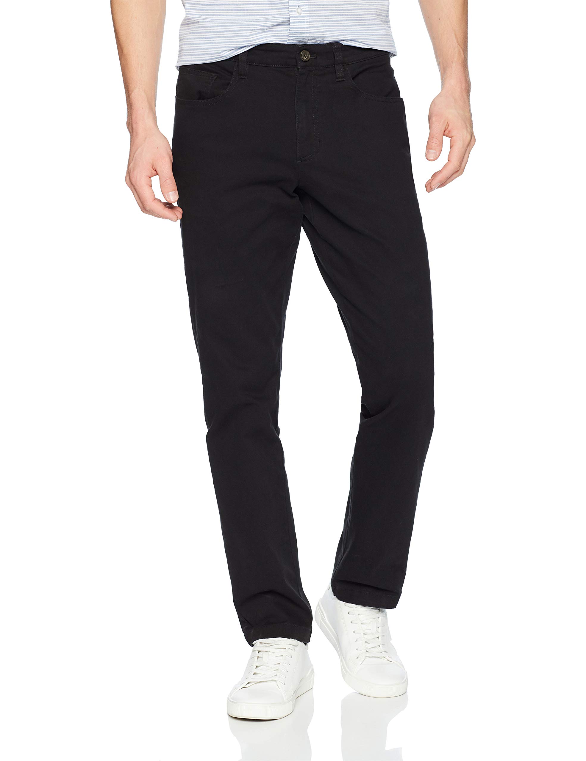 Amazon Essentials Men's Chino, Slim-Fit pants with 5-Pockets, Comfort Stretch, 32W x 30L, Black (Previously GoodThreads)
