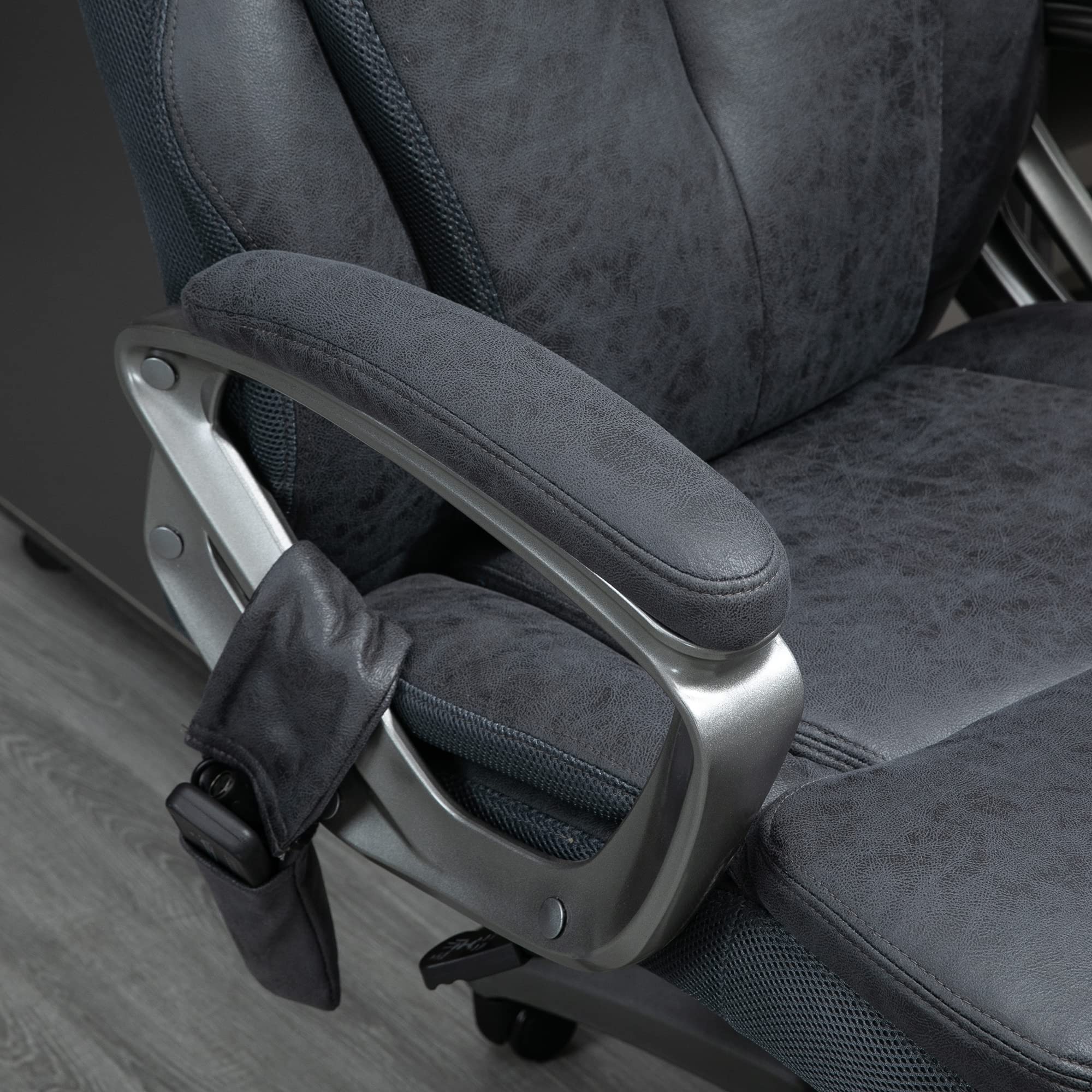 Vinsetto Big and Tall Strong Vibration Massage Office Chair, Swivel Microfiber High Back Chair, Computer Chair with Adjustable Height, 400 lbs, Gray