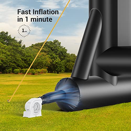 Outdoor Inflatable Projector Screen 14 Feet Blow up Movie Screen with Fast Low-Noise Air Blower Support Front & Rear Projection for Home Theater Backyard Movie Night Barbecue Pool Party