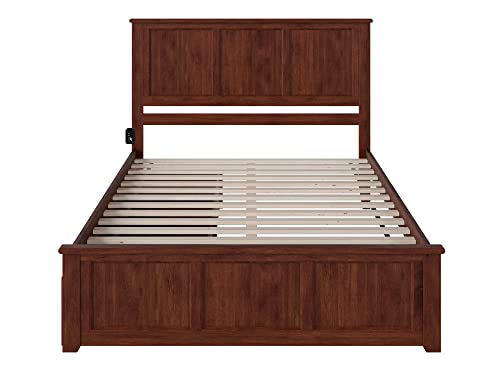 Atlantic Furniture AR8646114 Madison Platform Bed with Matching Foot Board and 2 Urban Bed Drawers, Queen, Walnut