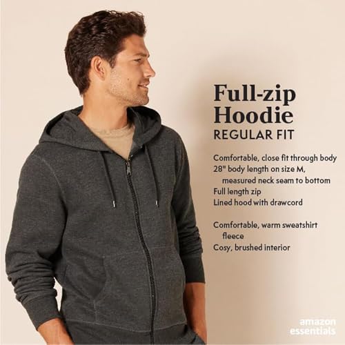 Amazon Essentials Men's Full-Zip Fleece Hoodie (Available in Big & Tall), Nutmeg, XX-Large