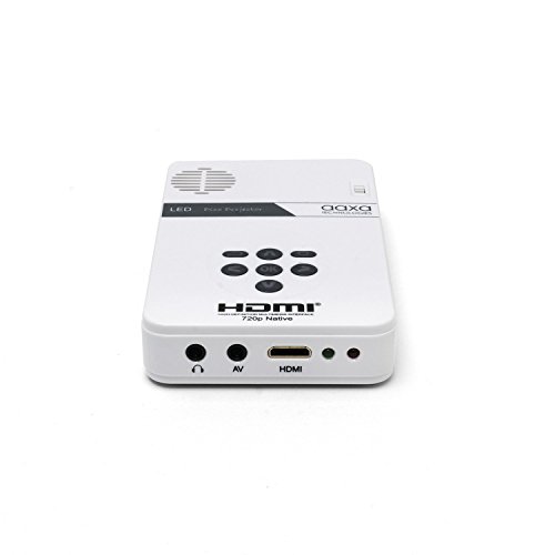 AAXA LED Pico Micro Video Projector - mini-HDMI input, built-in Media Player & Speakers, 3.5mm Aux Out, Micro SD/USB readers and 80 Min Lithium-Ion Battery (Renewed)
