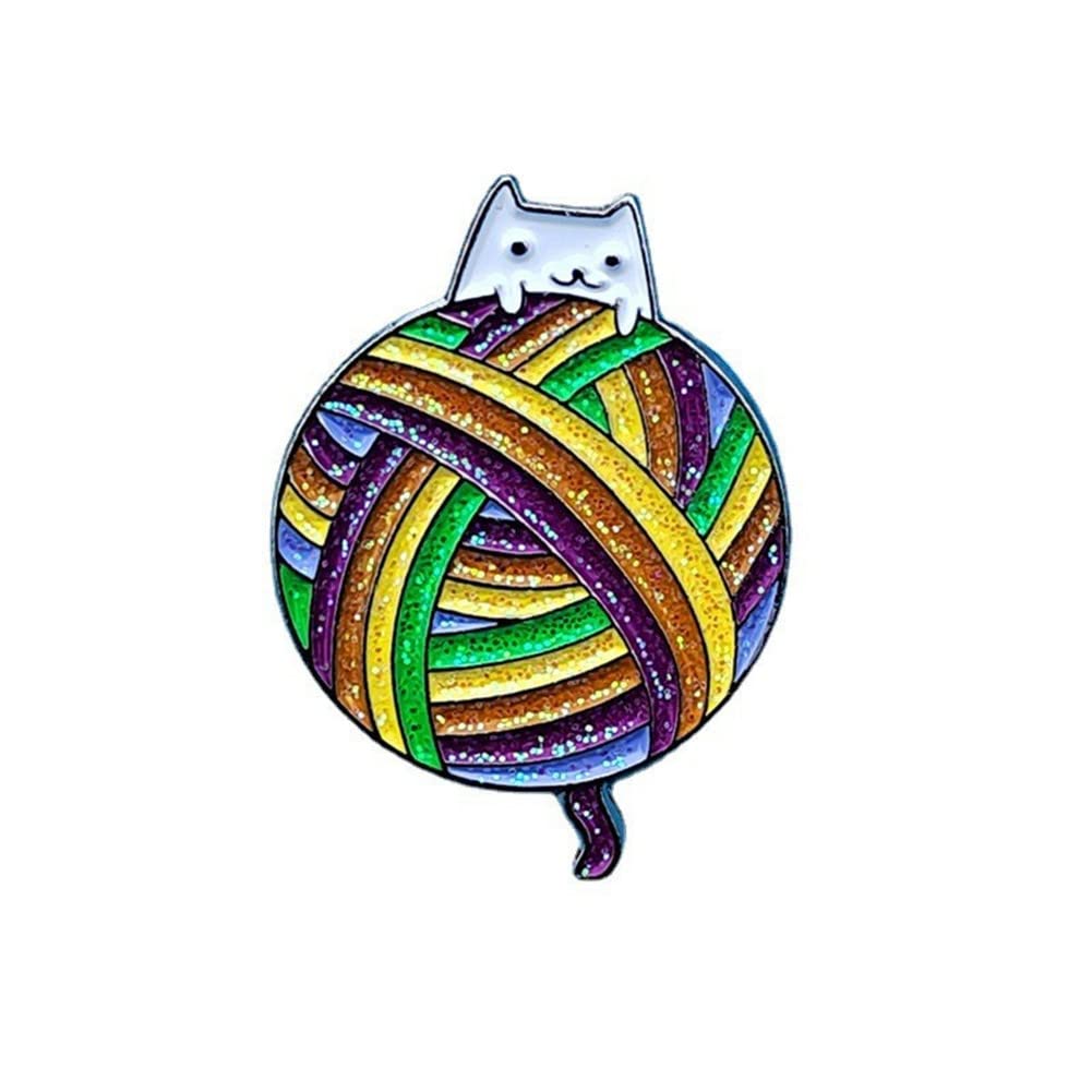 Cartoon Rainbow Wool Ball Cat Brooch LGBT Pride Flag Enamel Pin Gay Badge Hat Clothes Brooch Bag Lapel Pin Badge Jewelry Art Gift for Friends