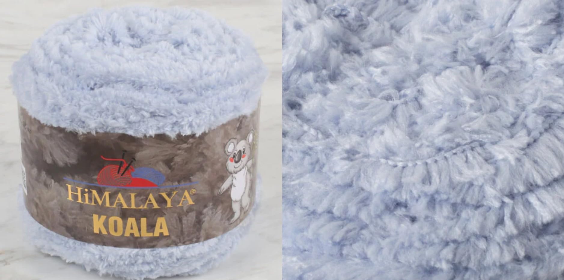 2 Ball/Skein Himalaya Koala Chenille Yarn, 100g/3.5 oz, 100 m/109 Yards, 100% Micro Polyester Bulky Chunky Yarn, Baby Yarn, for Amigurumi, Baby Blankets, and Home Decor, 75732