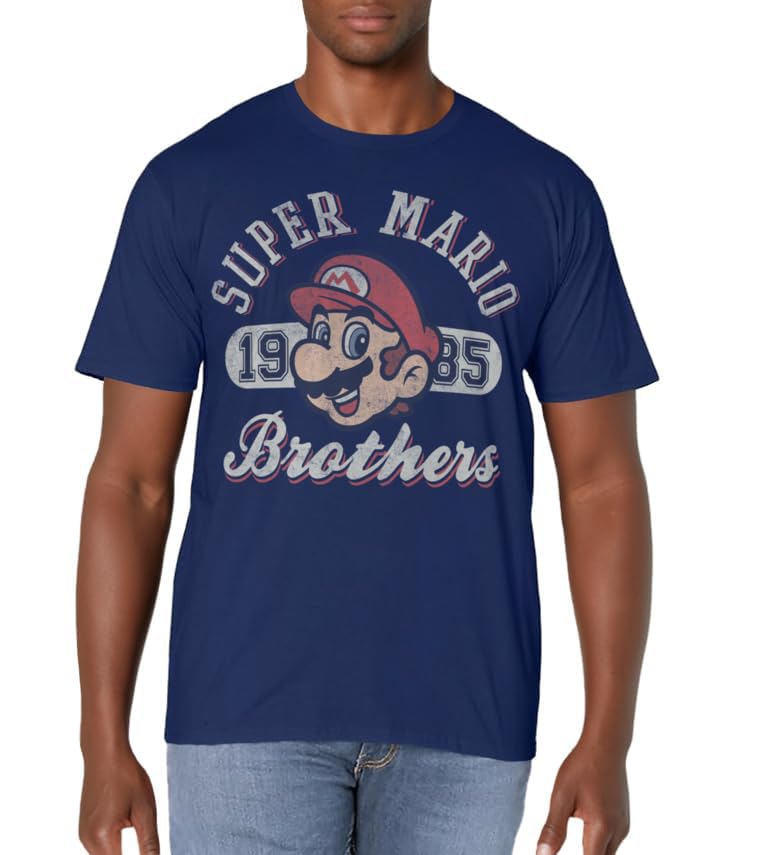 Super Mario Bros 1985 Face Vintage Logo Graphic T-Shirt